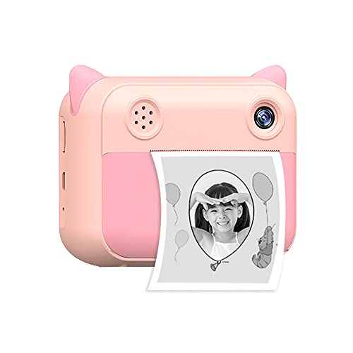 CalmGeek Cute Kids Instant Print Camera 1080P Digital Video Camera Dual Camera Lens 12MP 2.4 Inch LCD Screen Built-in Battery Birthday Festival for Boys Girls