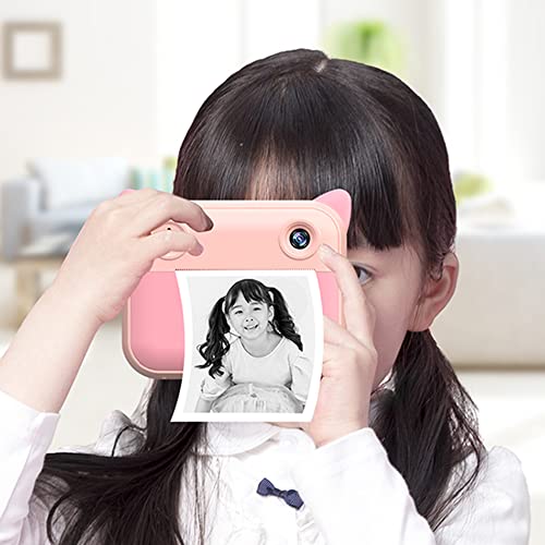 CalmGeek Cute Kids Instant Print Camera 1080P Digital Video Camera Dual Camera Lens 12MP 2.4 Inch LCD Screen Built-in Battery Birthday Festival for Boys Girls