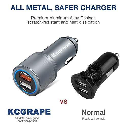 Car Charger for Samsung Galaxy A14 A11 A01 A21 A71 A42 A32 A13 5G,S21 S22 Plus/Note 20 Ultra A12,LG Velvet G8 G8X G7 Thinq,K51 Q70,Stylo 6 5,Quick Charge 3.0 Fast Charging Phone Adapter+6FT USB C Cord