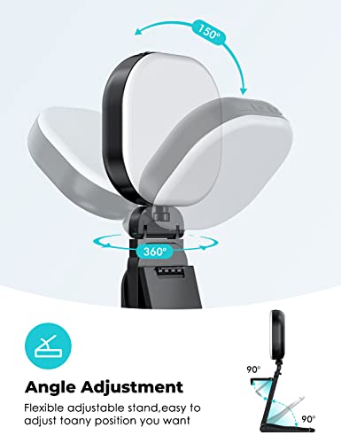 viozon Glow LED Streaming Light, Rechargeable Portable, Video Conference Light, Angle&Brightness&Color Temp Adjustable, 3000k-7200k,CRI≥90, Suitable for Monitor, Laptop, Zoom,Broadcast,Vlog