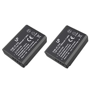 lp-e10 battery pack, lp 2-pack replacement battery, compatible with canon eos rebel t7, t6, t5, t3, t100, 4000d, 3000d, 2000d, 1500d, 1300d, 1200d, 1100d & more (not for t3i t5i t6i t6s t7i)