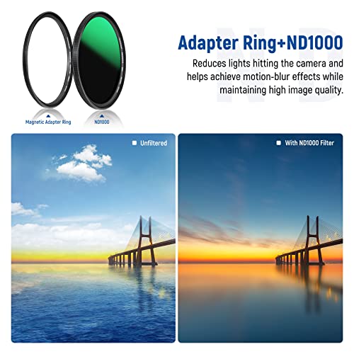 NEEWER 67mm 5-in-1 Magnetic Lens Filter Kit, Includes Neutral Density ND1000+MCUV+CPL+Adapter Ring+Filter Cap with 42-Layer Coating/Ultra Slim/Scratch Resistant HD Optical Glass&Water-Resistant Pouch