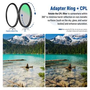 NEEWER 67mm 5-in-1 Magnetic Lens Filter Kit, Includes Neutral Density ND1000+MCUV+CPL+Adapter Ring+Filter Cap with 42-Layer Coating/Ultra Slim/Scratch Resistant HD Optical Glass&Water-Resistant Pouch