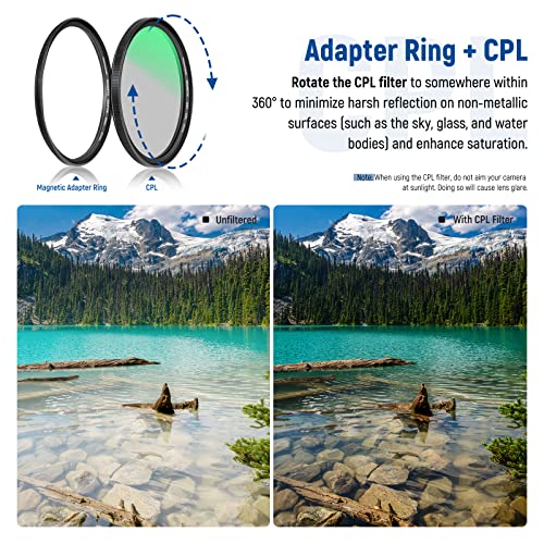 NEEWER 67mm 5-in-1 Magnetic Lens Filter Kit, Includes Neutral Density ND1000+MCUV+CPL+Adapter Ring+Filter Cap with 42-Layer Coating/Ultra Slim/Scratch Resistant HD Optical Glass&Water-Resistant Pouch