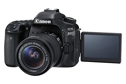 Canon Digital SLR Camera Body [EOS 80D] with EF-S 18-55mm f/3.5-5.6 Image Stabilization STM Lens with 24.2 Megapixel (APS-C) CMOS Sensor and Dual Pixel CMOS AF - Black