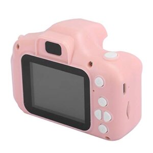 PUSOKEI Cartoon Intelligence Kid Mini Photography Camera, Simple Operation Digital Video Camera with Lanyard, for Children of All Ages(Pink)