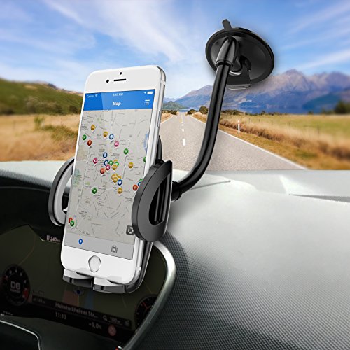 WixGear 3-in-1 Universal Car Phone Mount, Phone Holder for Car, Cell Phone Car Mount Air Vent Holder with Dashboard Mount and Windshield Mount for Cell Phones