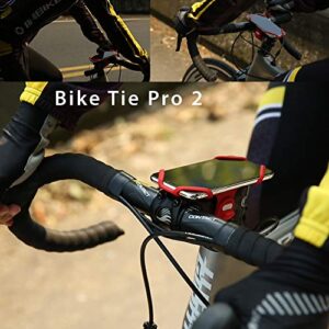 Bone】 Bike Tie Pro 2, Universal Bike Phone Mount for Stem Mount, Bicycle Motorcycle Stem Handlebar Cell Phone Holder for iPhone 12 11 Pro Max XS XR 8 7 6 Plus (Black)