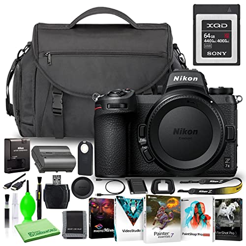 Nikon Z 7II 45.7MP Mirrorless Digital Camera (Body Only) (1653) USA Model Deluxe Bundle with 64GB XQD Memory Card + Nikon Digital Camera Bag + Corel Editing Software + Much More