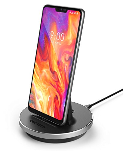 Encased Type C Charger Stand Compatible with LG Smartphones, USB-C Quick Charging Desktop Dock w/ 5FT Power Cable (V60,V50 ThinQ, Velvet G7/G8/Stylo 5/6, ac Adapter Sold Separately)