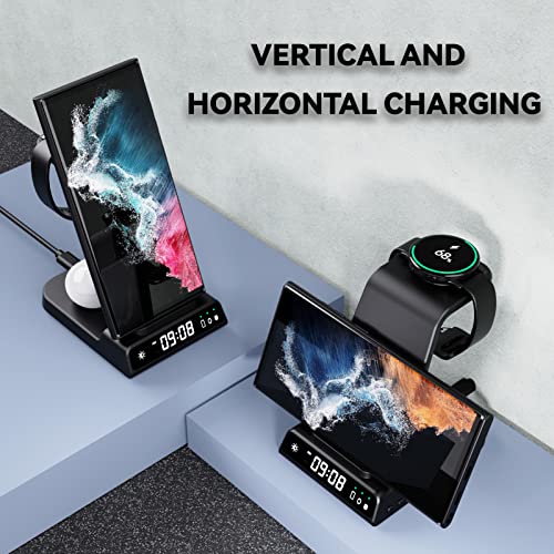 Wireless Charger for Samsung Charging Station, 3 in 1 Android Phone Trio Multiple Devices Charger for Samsung S23 Ultra/Galaxy S22 Ultra/S21/Z Flip/Fold 4/Buds, Charger for Galaxy Watch 5 Pro/4/3