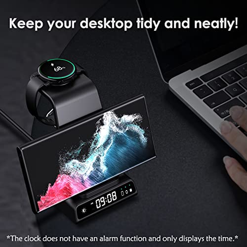 Wireless Charger for Samsung Charging Station, 3 in 1 Android Phone Trio Multiple Devices Charger for Samsung S23 Ultra/Galaxy S22 Ultra/S21/Z Flip/Fold 4/Buds, Charger for Galaxy Watch 5 Pro/4/3