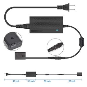 AC PW20 Continuous Power Supply Adapter NP-FW50 Dummy Battery for Sony Alpha A6000 A5000 A5100 A6100 A6300 A6400 A6500 A7 A7II A7RII A7S A7SII A7R A35 A37 A55 ZV-E10 RX10 Cameras by Tengdaxing