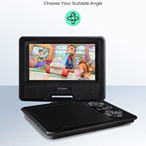 YOTON 9.5" Portable DVD Player for Kids and Car, 7.5" Swivel HD Screen with 4-6 Hours Built-in Battery, Support Sync Screen to TV, Support SD Card/USB/Multiple Disc Formats