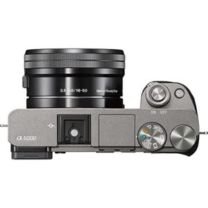 Alpha a6000 Mirrorless Digital Camera (Grey) with 16-50mm f/3.5-5.6 OSS and 55-210mm f/4.5-6.3 OSS Lens + Accessory Bundle Kit (Tripod, Travel Charger, Extra Battery, and More)