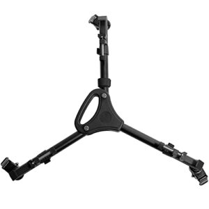 vivo universal heavy duty mobile tripod trolley designed for dslr cameras, videos, studio lights, adjustable professional tripod dolly with wheels, black, cart-cam1