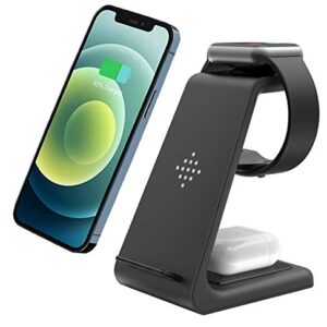 Wireless Charging Station, 3 in 1 Wireless Charger Stand Compatible for iPhone 14 Pro Max/14 Pro/14 Plus/13/12/11/XR/X/8, Fast Charging Dock for iWatch Series Ultra/8/7/SE/6/5/4/3/2 AirPods 3/2/Pro