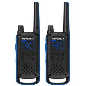 motorola talkabout t800 two-way radios, 2 pack, black/blue