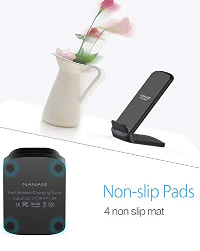 NANAMI Upgraded Fast Wireless Charger,Qi-Certified Wireless Charging Stand Compatible Samsung Galaxy S23/S22/S21/S20/S10/S9 S8/Note 20 Ultra/10/9 & Qi Phone Charger for iPhone 14/13/12/SE/11/XR/XS/X/8