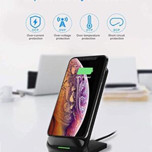 NANAMI Upgraded Fast Wireless Charger,Qi-Certified Wireless Charging Stand Compatible Samsung Galaxy S23/S22/S21/S20/S10/S9 S8/Note 20 Ultra/10/9 & Qi Phone Charger for iPhone 14/13/12/SE/11/XR/XS/X/8