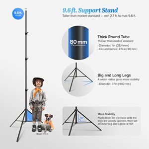 LimoStudio 10 x 9.6 ft. (W x H) Heavy Duty Backdrop Stand, Easy Background Install with Ring Clip, Elastic String Clip, Clamp, Photo Studio, AGG3132