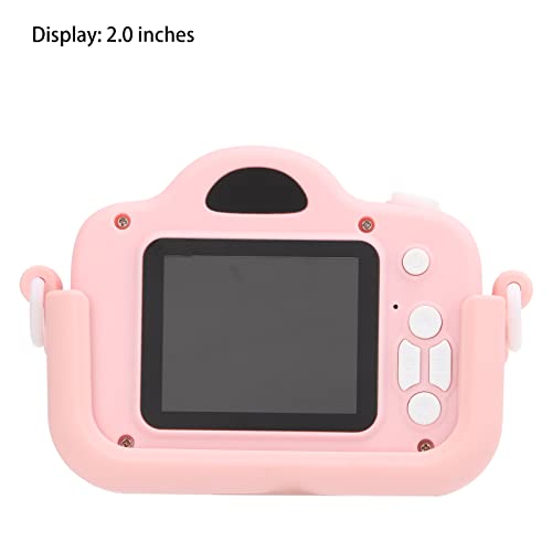 Shanrya Kids Photo Video Camera, Kids Digital Camera Multifunctional Rechargeable Cute for Gifts(Single Shot Pink)