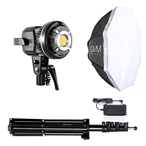 GVM 80W Video Light, Studio Lights for Photography, Softbox Lighting Kit with Bowens Mount, CRI97+ 5600K Colour Temperature , 22in Softbox, Tripod Stand, YouTube, Video, Wedding