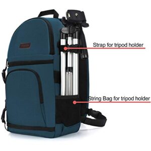 MOSISO Camera Sling Bag, DSLR/SLR/Mirrorless Camera Case Shockproof Photography Camera Backpack with Tripod Holder & Removable Modular Inserts Compatible with Canon/Nikon/Sony/Fuji, Deep Teal