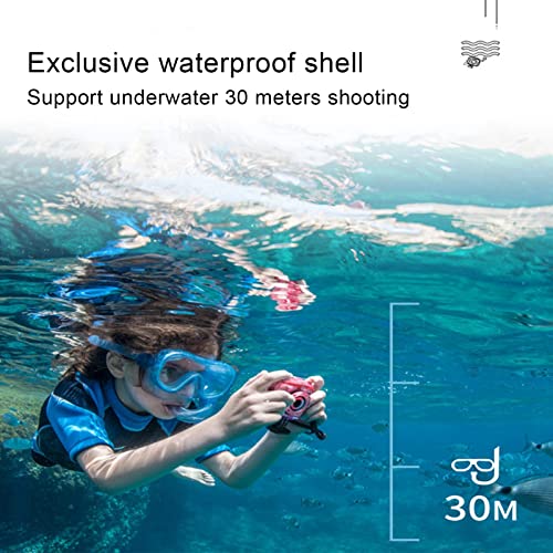 Smalibal Digital Camera 30 Meters Waterproof Photograph 600mAh Support Different Video Formats Kids Digital Camera Kids Gift Pink