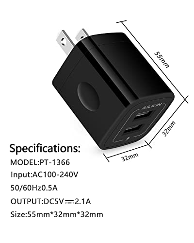 Micro USB Charger, Dual USB Port Wall Block with 6FT Android Fast Charging Cable for Kindle Fire HD 10 8 7 Kids Edition Tablet Paperwhite E-Reader, Samsung J8 J7 Pro S6 S7, Droid Cord AC Power Adapter