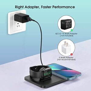 2 in 1 Wireless Charger Station, Fast Chargeur Wireless Charger Stand, Fully-Charged in 3.5H, Compatible with iPhone 8 to 14 pro, Nightstand Mode for Watch Series((No Adapter and Watch Cable)