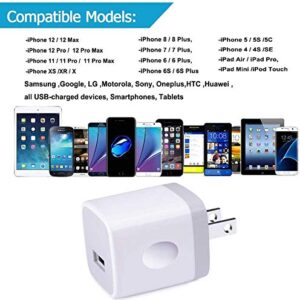 iPhone Wall Charger Adapter USB Charging, 5Pack Single Port USB Wall Plug in Phone Charger Cube Box Head Travel Power Blocks Brick Compatible iPhone SE/X/11 Pro Max, Samsung A20 S10 S9 S7 S6 HTC LG