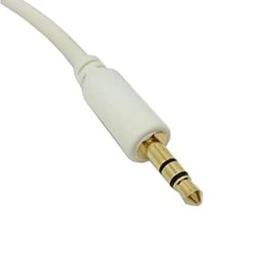 ClipGrip Stereo AUX 3.5mm Input to 30-Pin Male Dock Connector Cable Adapter (White)