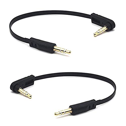 Kework 3.5mm Audio Cable, 2-Pack 15cm 1/8" 3.5mm TRS Male to TRS Male Stereo Jack Audio Cable AUX Cord for Headphone, Car Stereo, Home Stereo and More (Single Angle)