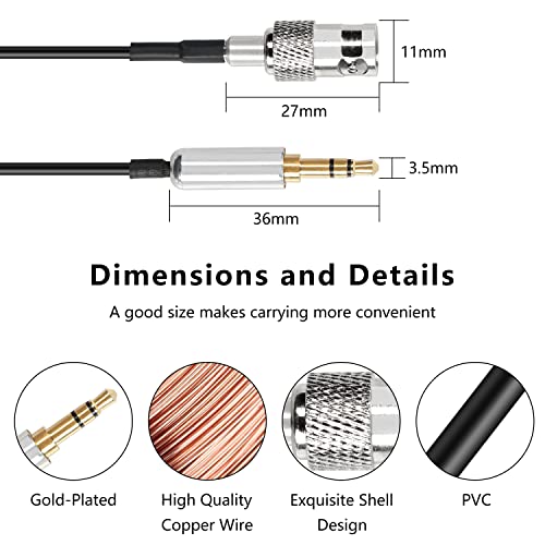 MEIRIYFA BNC Female to 3.5mm Coaxial Power Audio Cable, BNC Female Jack to 1/8" TRS Stereo Male Plug Audio Cable 1.2Ft (BNC Female to 3.5mm Male)