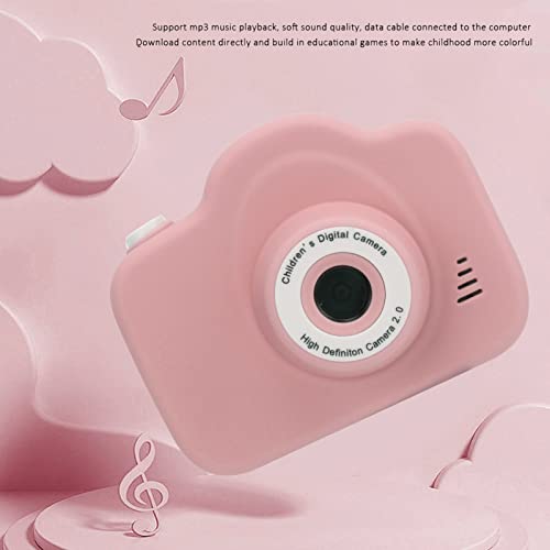 Weiyiroty Child Camera, One Key Video Recording Support MP3 Kids Gift Cartoon Mini Camera 200W Pixels for Kids(Pink)