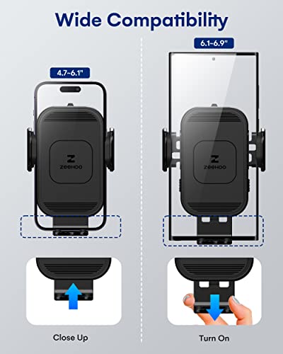 [Upgraded Version] ZeeHoo Wireless Car Charger,15W Fast Charging Auto-Clamping Car Mount, Dash, Air Vent Charging Car Phone Holder for iPhone 14 13 12 11, Samsung Galaxy S23+ S22, etc. (Black)