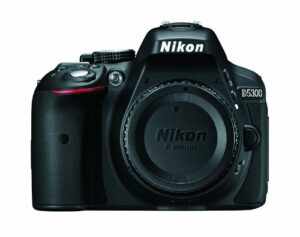 nikon d5300 24.2 mp cmos digital slr camera with built-in wi-fi and gps body only (black)