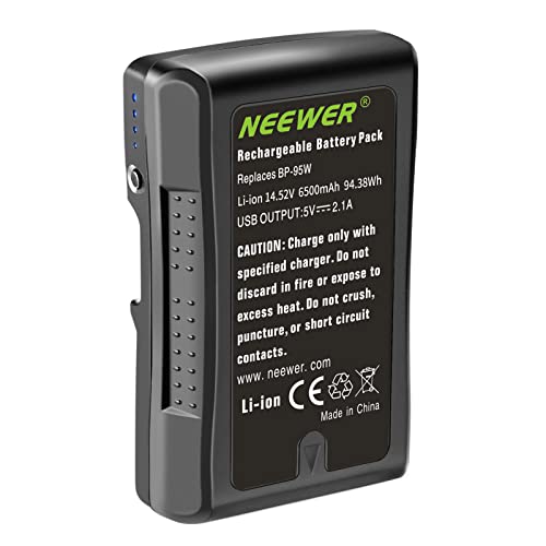 Neewer V Mount/V Lock Battery - 95Wh 14.8V 6600mAh Rechargeable Li-ion Battery for Broadcast Video Camcorder, Compatible with Sony HDCAM, XDCAM, Digital Cinema Cameras and Other Camcorders