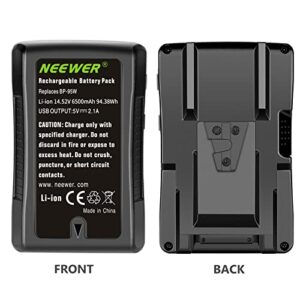 Neewer V Mount/V Lock Battery - 95Wh 14.8V 6600mAh Rechargeable Li-ion Battery for Broadcast Video Camcorder, Compatible with Sony HDCAM, XDCAM, Digital Cinema Cameras and Other Camcorders