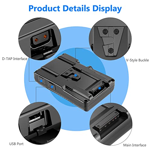 Neewer V Mount/V Lock Battery - 95Wh 14.8V 6600mAh Rechargeable Li-ion Battery for Broadcast Video Camcorder, Compatible with Sony HDCAM, XDCAM, Digital Cinema Cameras and Other Camcorders