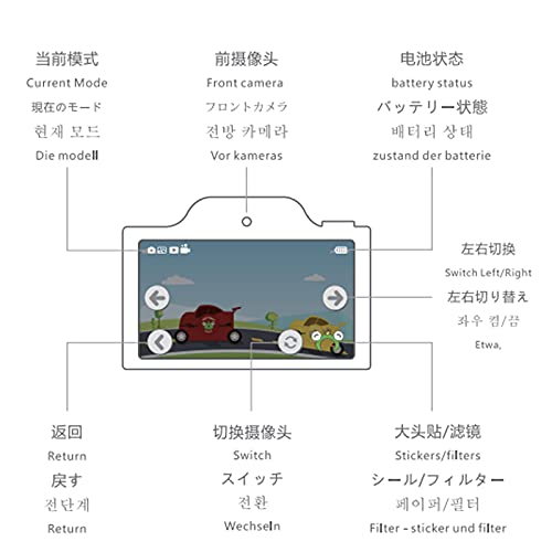 Shanrya Touch Screen Camera, Touch Screen Operation Kid Friendly Camera for Amusement Park for Travel for Kids