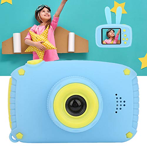 Children Camera, 2400W DV Digital Camera, Large Capacity 1200mAh Battery Waterproof ABS Lovely Round Corner Camera Video Recorder Toys Christmas Birthday Gift for Kids Sticker Photo Mode(X500 Rabbit)