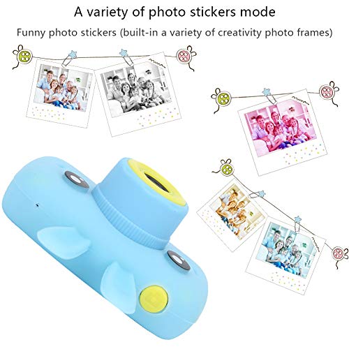 Children Camera, 2400W DV Digital Camera, Large Capacity 1200mAh Battery Waterproof ABS Lovely Round Corner Camera Video Recorder Toys Christmas Birthday Gift for Kids Sticker Photo Mode(X500 Rabbit)