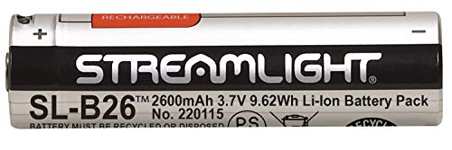 Streamlight 22104 SL-B26 USB Rechargeable Lithium Ion Battery 3.7V 2600mAh X Series Dual Fuel Flashlights, 2-Pack