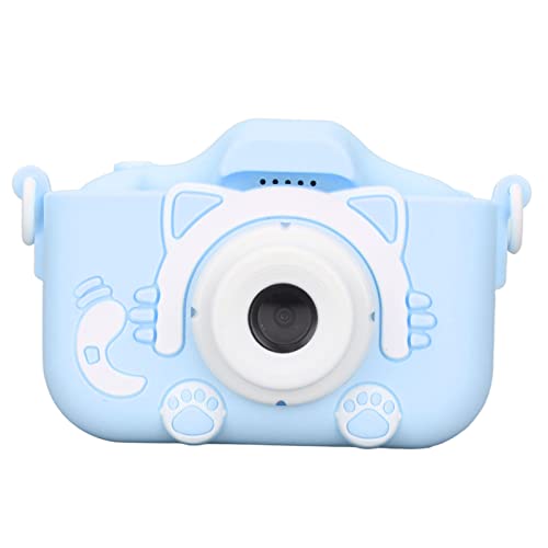 Liccx Kids Camera, Portable Kids Video Camera with Protective Cover and Lanyard, 1080P HD Digital Camera for Kids Age 3 4 5 6 7 8 9 10 11 12 Years Old(Blue, Without 32GB Memory Card)