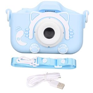 Liccx Kids Camera, Portable Kids Video Camera with Protective Cover and Lanyard, 1080P HD Digital Camera for Kids Age 3 4 5 6 7 8 9 10 11 12 Years Old(Blue, Without 32GB Memory Card)