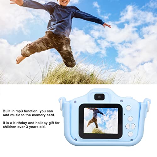 Liccx Kids Camera, Portable Kids Video Camera with Protective Cover and Lanyard, 1080P HD Digital Camera for Kids Age 3 4 5 6 7 8 9 10 11 12 Years Old(Blue, Without 32GB Memory Card)