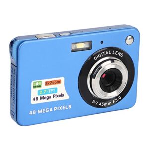 4k digital camera with 2.7in lcd display, 48mp 8x zoom digital camera, anti shake vlogging camera for photography continuous shooting, with fill light (blue)