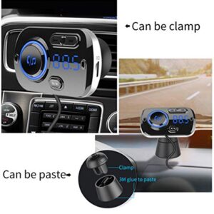 Bluetooth FM Transmitter for Car, Wireless Radio Adapter Car Music Player Car Receiver with Bluetooth FM Frequency Support Hands Free Call,Car Charger Dual USB Port,TF Card/AUX